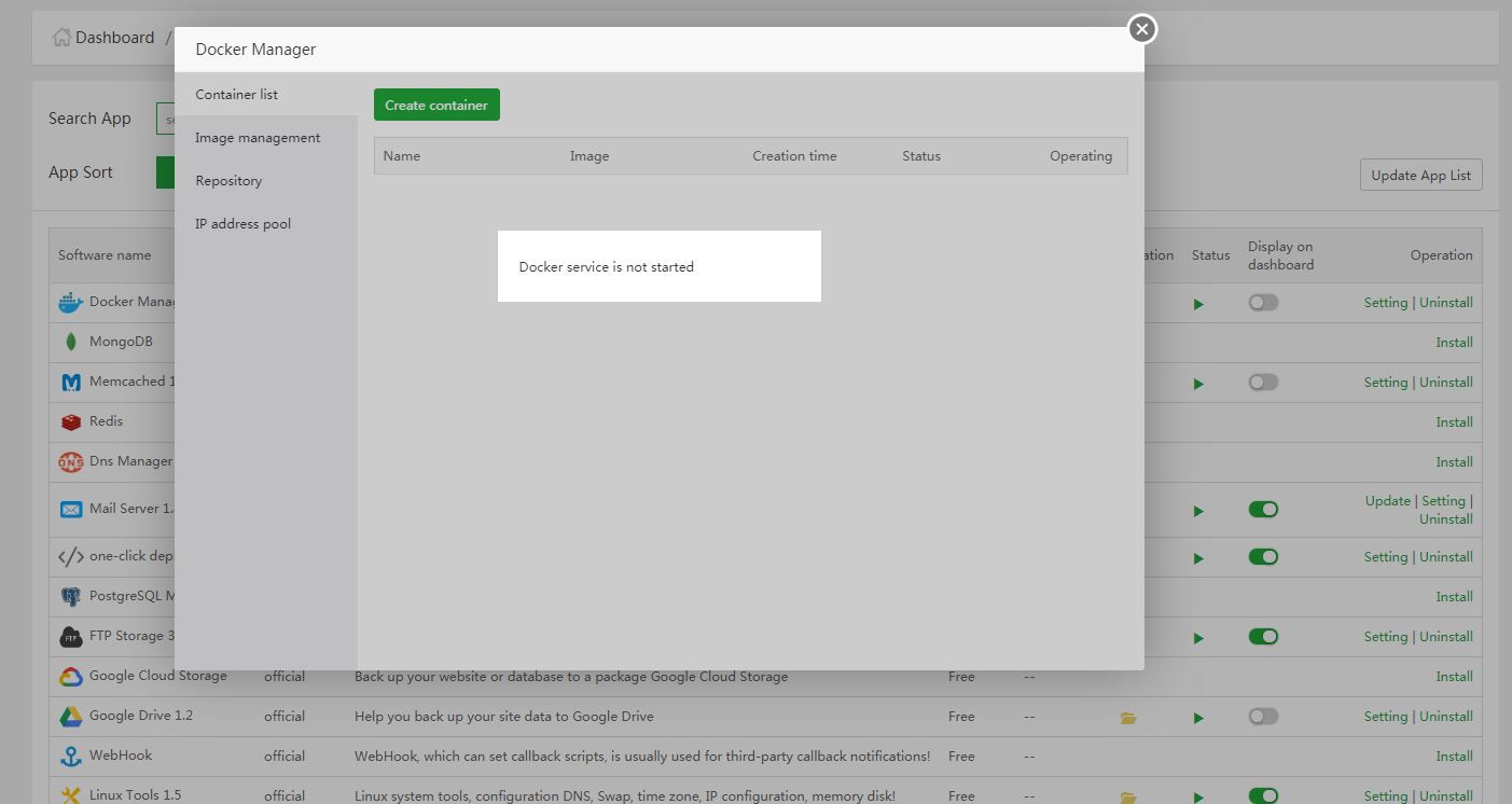 How To Use Docker Manager Aapanel Free Hosting Control Panel One Click Lamplemp