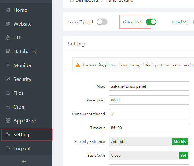 Multiple IP V4 Addresses - aaPanel - Free Hosting control panel. One ...