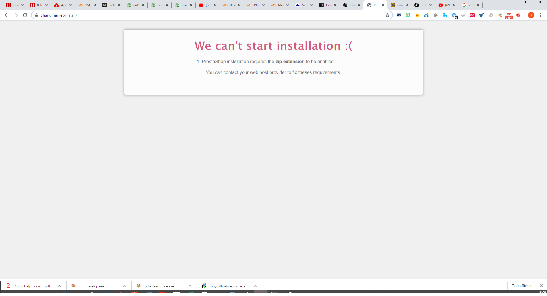 PrestaShop installation requires the zip extension to be enabled. - aaPanel - Free Hosting ...