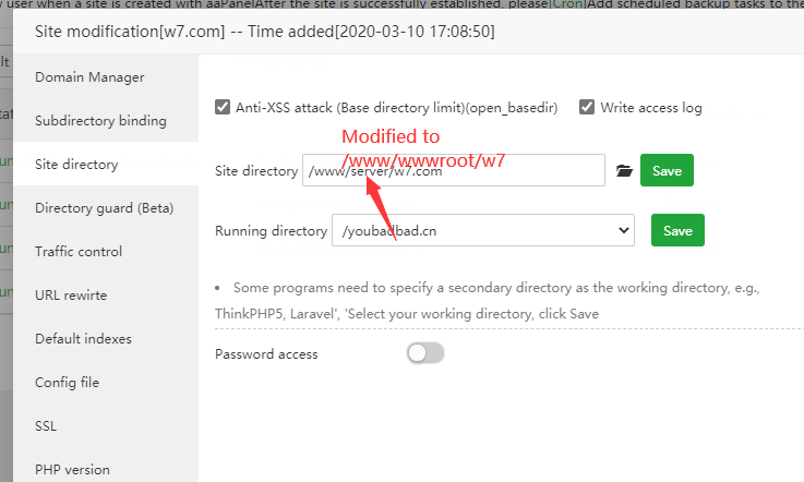 Wrong Site Directory Bug Aapanel Free Hosting Control Panel One Click Lamplemp
