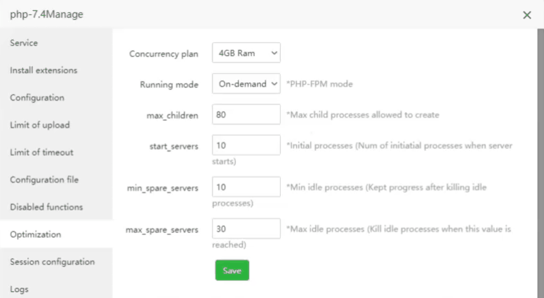 PHP Optimization - aaPanel - Free Hosting control panel. One-click LAMP/LEMP.