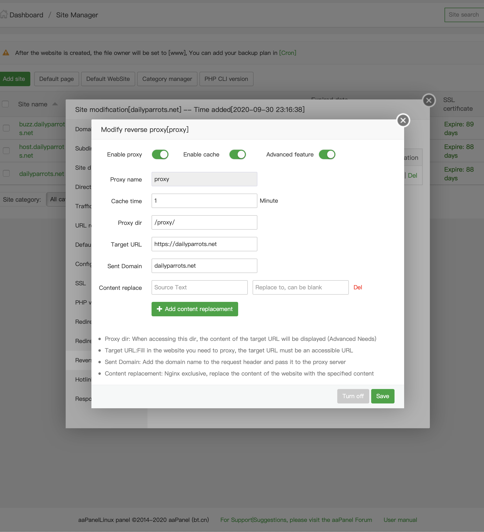 Problem Setting Up Reverse Proxy Aapanel Free Hosting Control Panel One Click Lamplemp