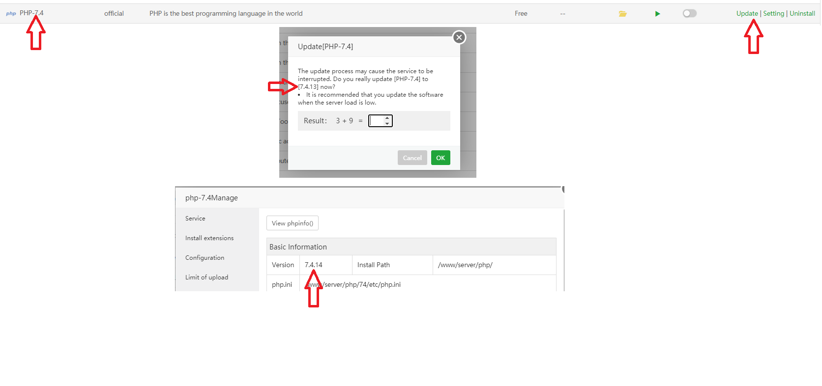 Services version error - aaPanel - Free Hosting control panel. One-click LAMP/LEMP.