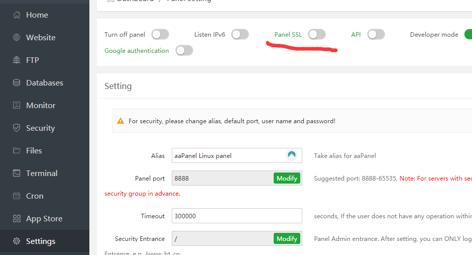 Website Section Error And Hsts Panel Ssl Error Aapanel Free Hosting Control Panel One Click