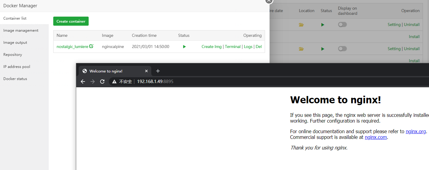 Docker manager - No input file specified - aaPanel - Free Hosting control panel. One-click LAMP ...
