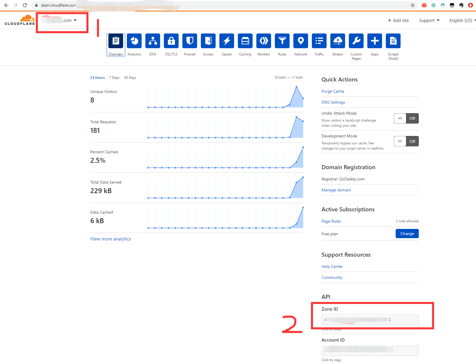 How to get ZONE ID of Cloudflare - aaPanel - Free Hosting control panel. One-click LAMP/LEMP.