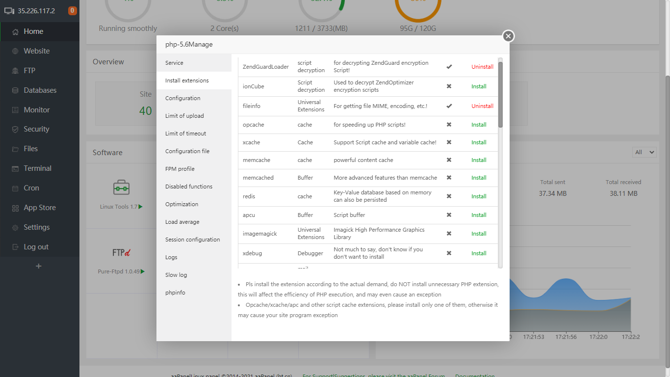 How do I activate curl and HTTP/Request2 - aaPanel - Free Hosting control panel. One-click LAMP ...