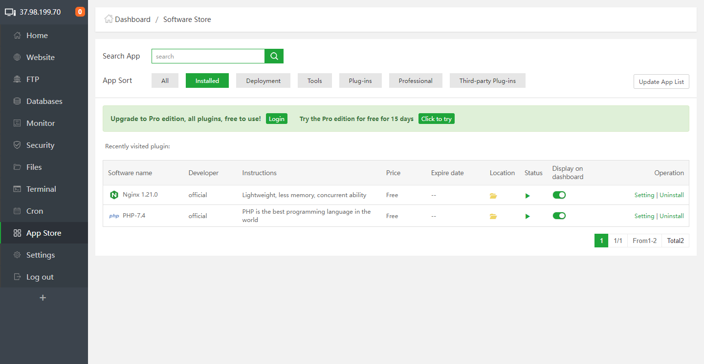 Php Files Get Downloaded Instead Of Executed Aapanel Free Hosting Control Panel One Click