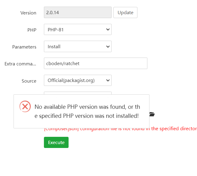 Composer Error Php Version Was Not Installed Aapanel Free Hosting Control Panel One Click