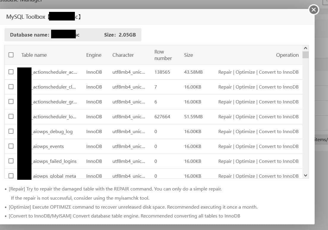 Database Error Aapanel Free Hosting Control Panel One Click Lamp Lemp