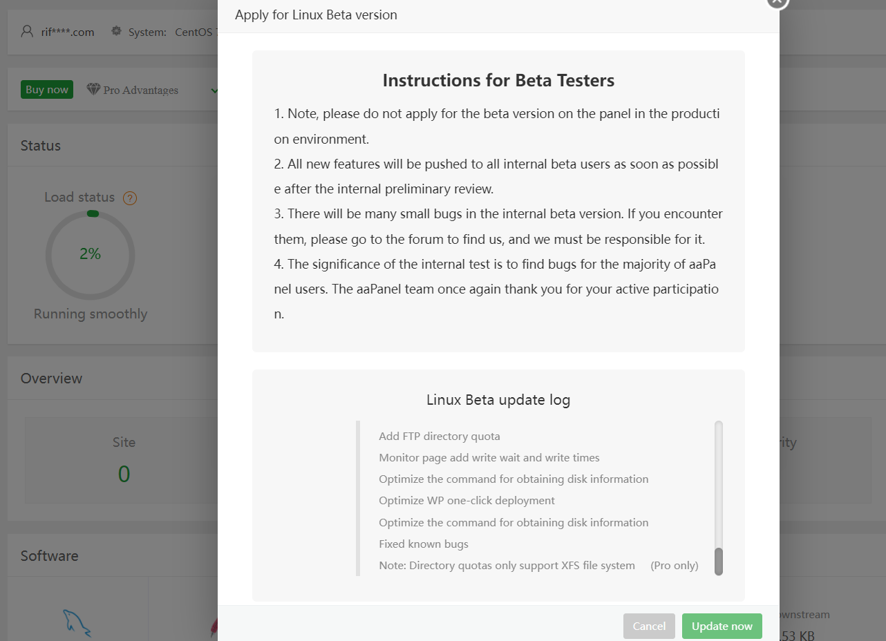 Ask How To Get Beta Release Aapanel Free Hosting Control Panel One Click Lamplemp