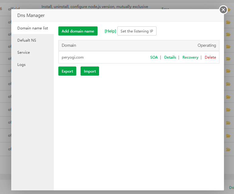 Add Domain Dns Service Status Stopped Aapanel Free Hosting Control Panel One Click Lamplemp