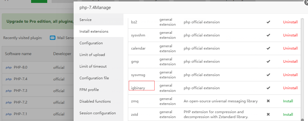 unable to install igbinary php extension - aaPanel - Free Hosting control panel. One-click LAMP ...