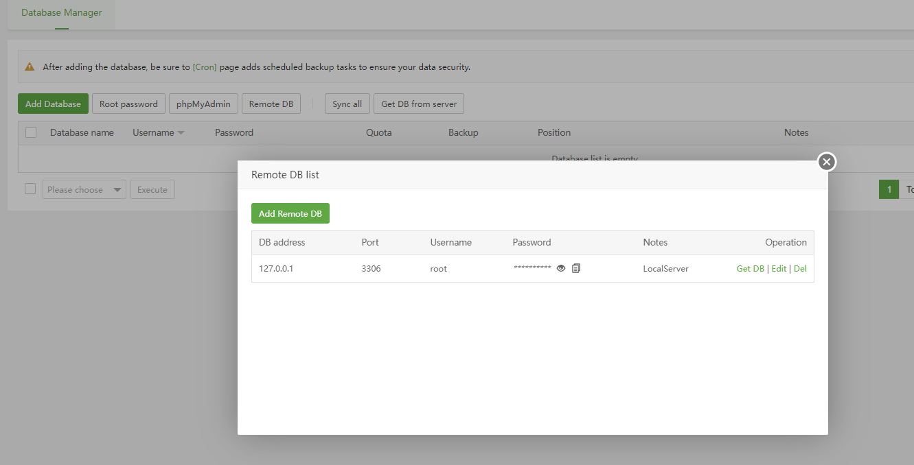 Phpmyadmin Get Error Aapanel Free Hosting Control Panel One Click Lamplemp