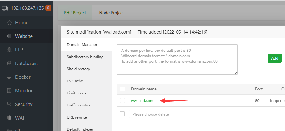 Can I Can Add Site Without Domain Aapanel Free Hosting Control Panel One Click Lamplemp