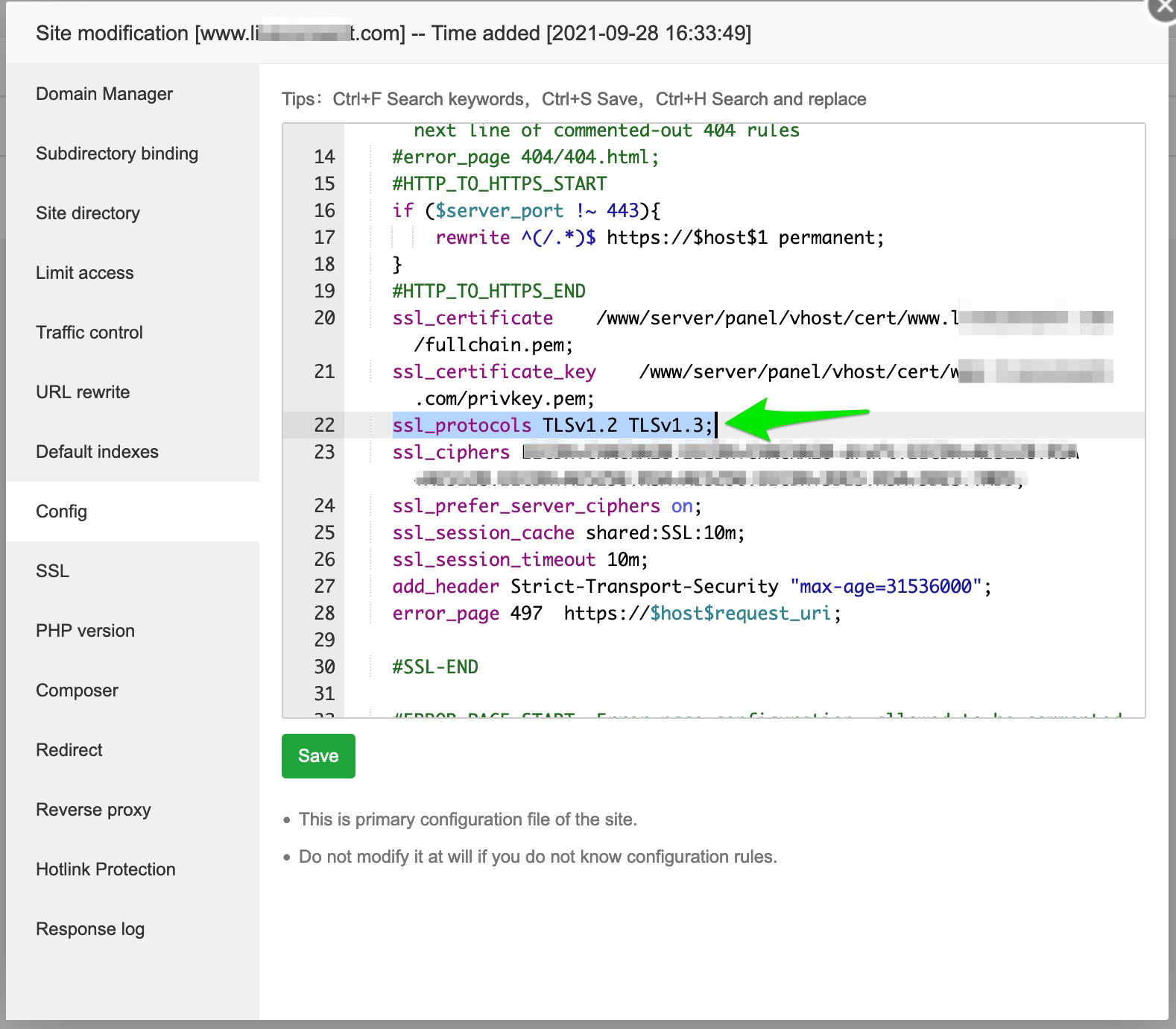 Tls 11 To Tls 13 Aapanel Free Hosting Control Panel One Click Lamplemp