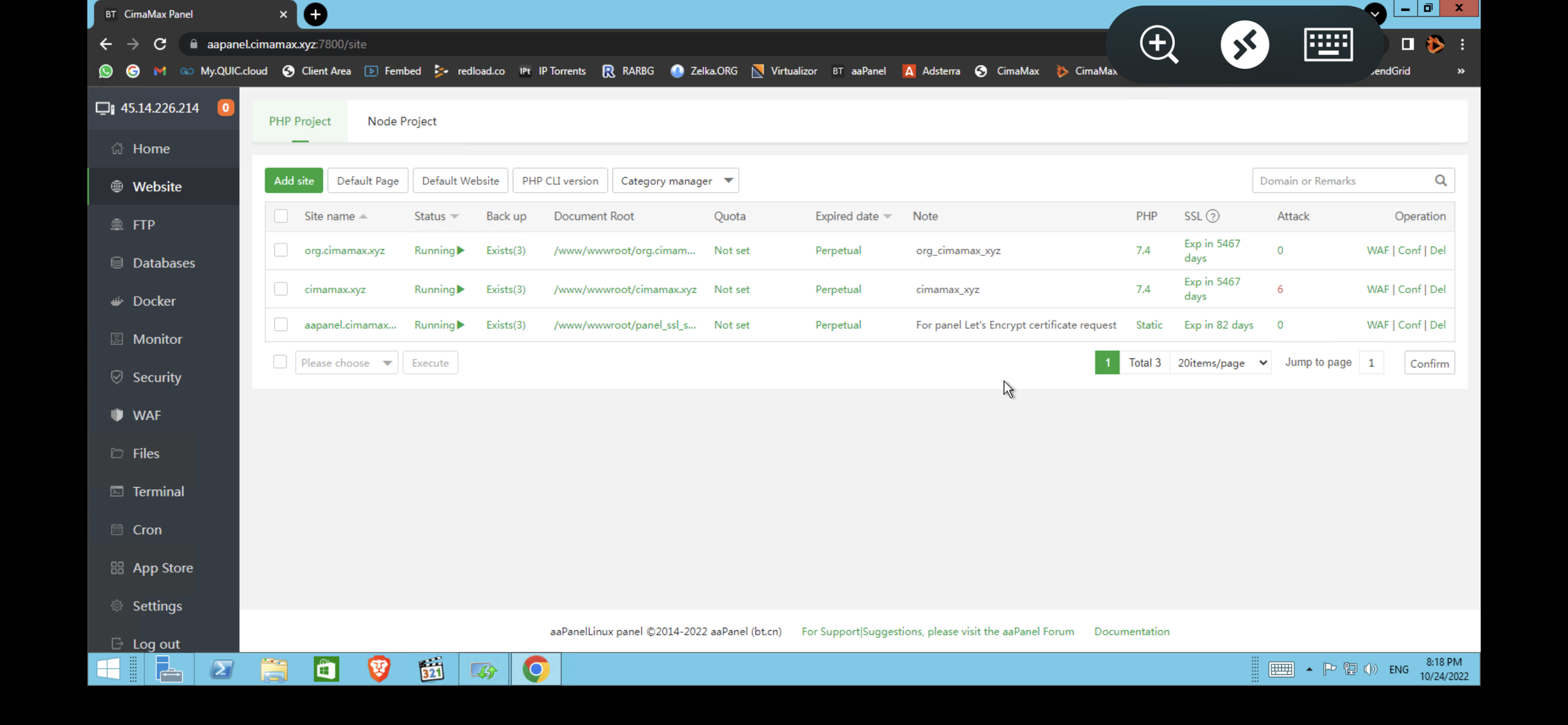 Ssl Aapanel Free Hosting Control Panel One Click Lamplemp