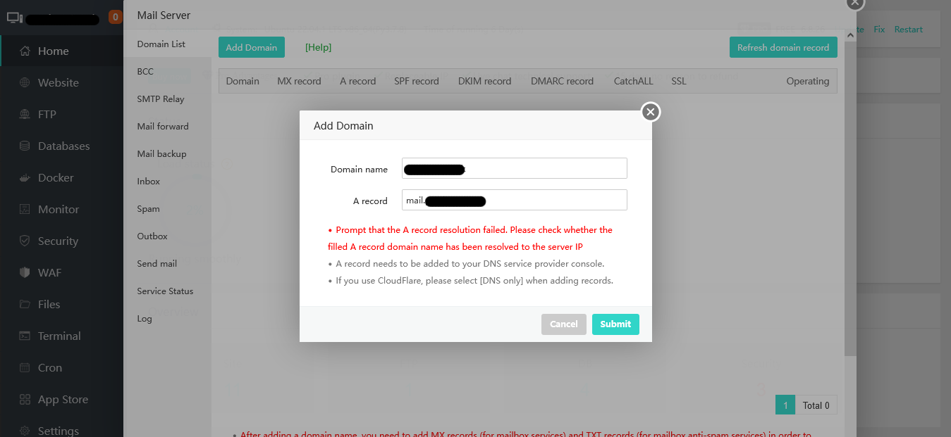 Mail Setup Aapanel Free Hosting Control Panel One Click Lamplemp
