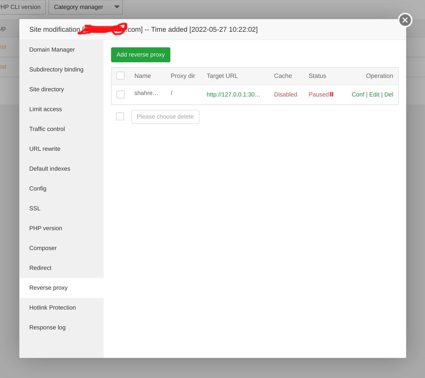 Unexpected Termination Of Reverse Proxy Aapanel Free Hosting Control Panel One Click Lamplemp
