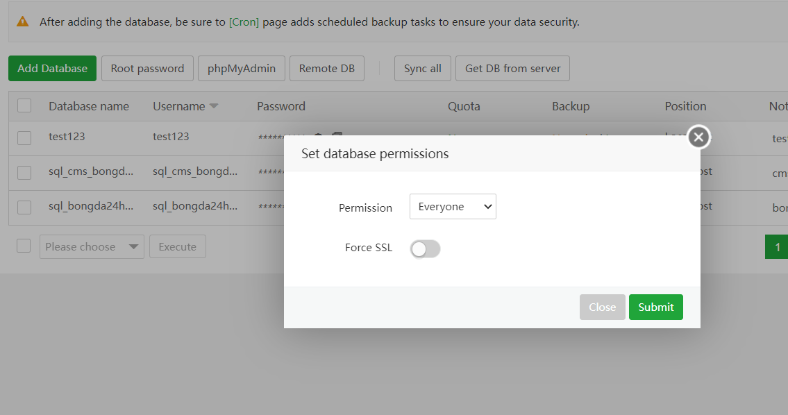 can't connect to mySql from local php - aaPanel - Free Hosting control panel. One-click LAMP/LEMP.