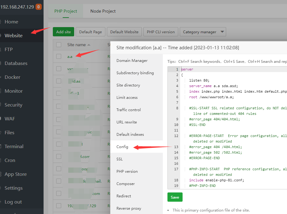 An error occurred while the panel was running！ - aaPanel - Free Hosting control panel. One-click ...