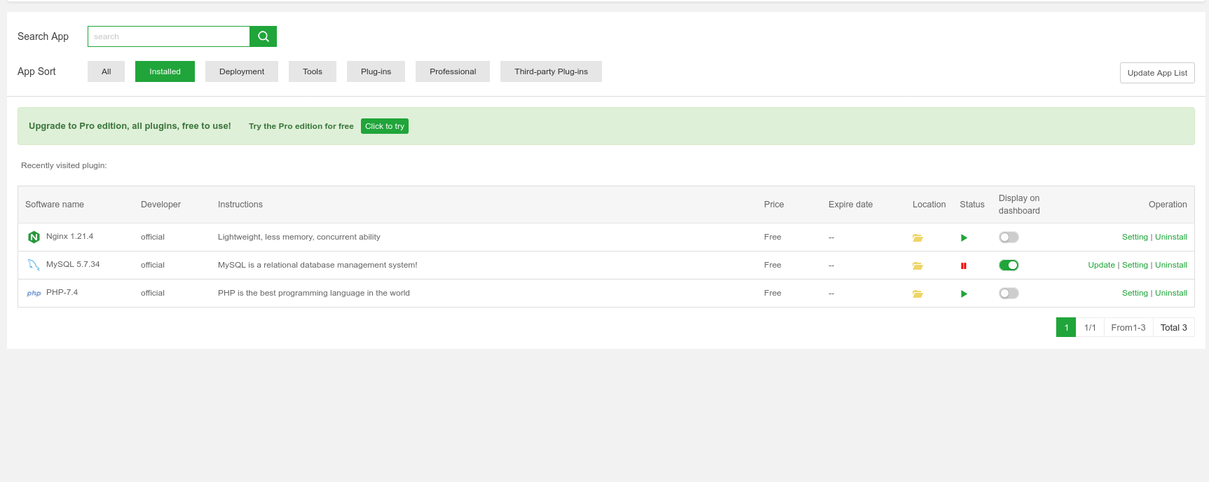 FastCGI - aaPanel - Free Hosting control panel. One-click LAMP/LEMP.