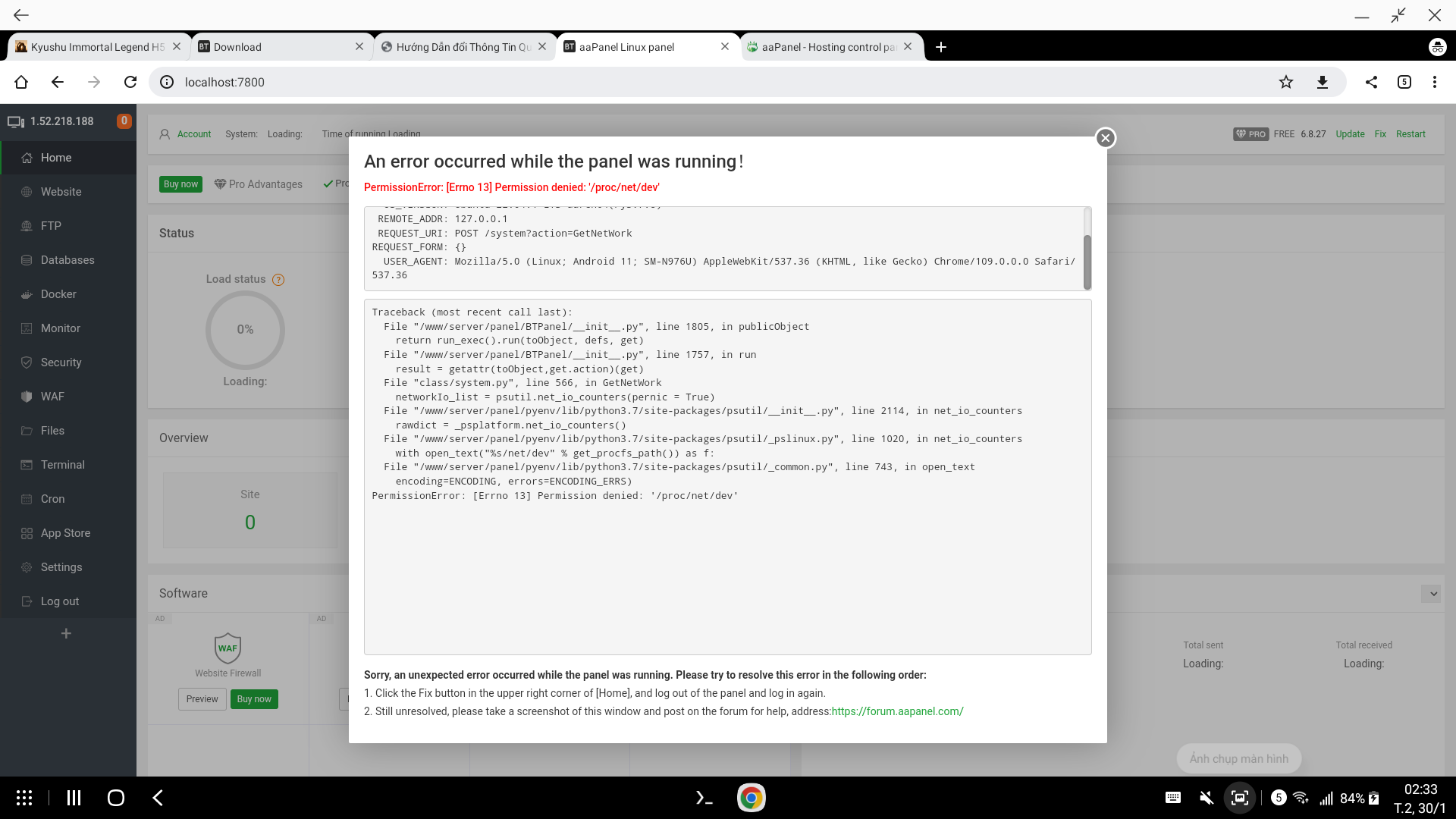 How to fix PermissionError Permission denied - aaPanel - Free Hosting ...