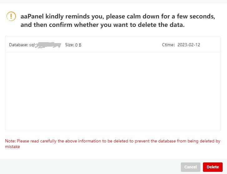 Database Error ， I Need Help！！！ Aapanel Free Hosting Control Panel One Click Lamplemp