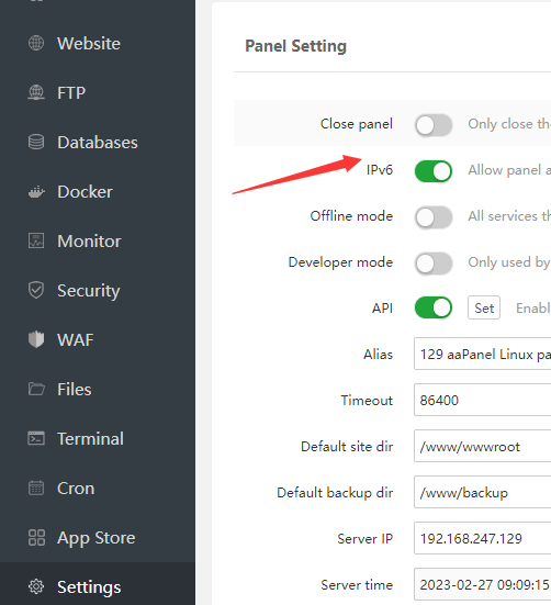 add tcp6 and tcp ports - aaPanel - Free Hosting control panel. One-click LAMP/LEMP.