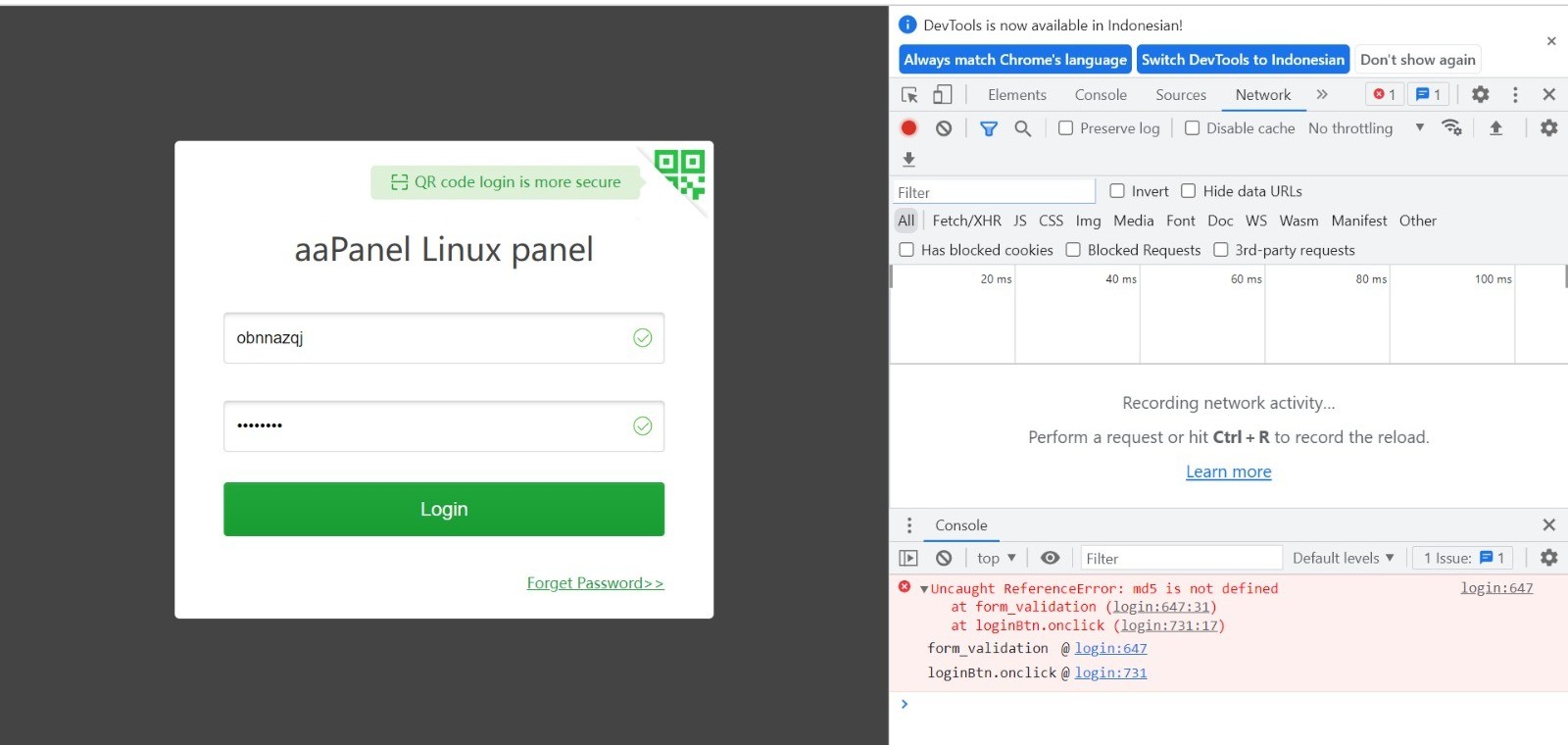 Tidak bisa login di aapanel - aaPanel - Free Hosting control panel. One ...