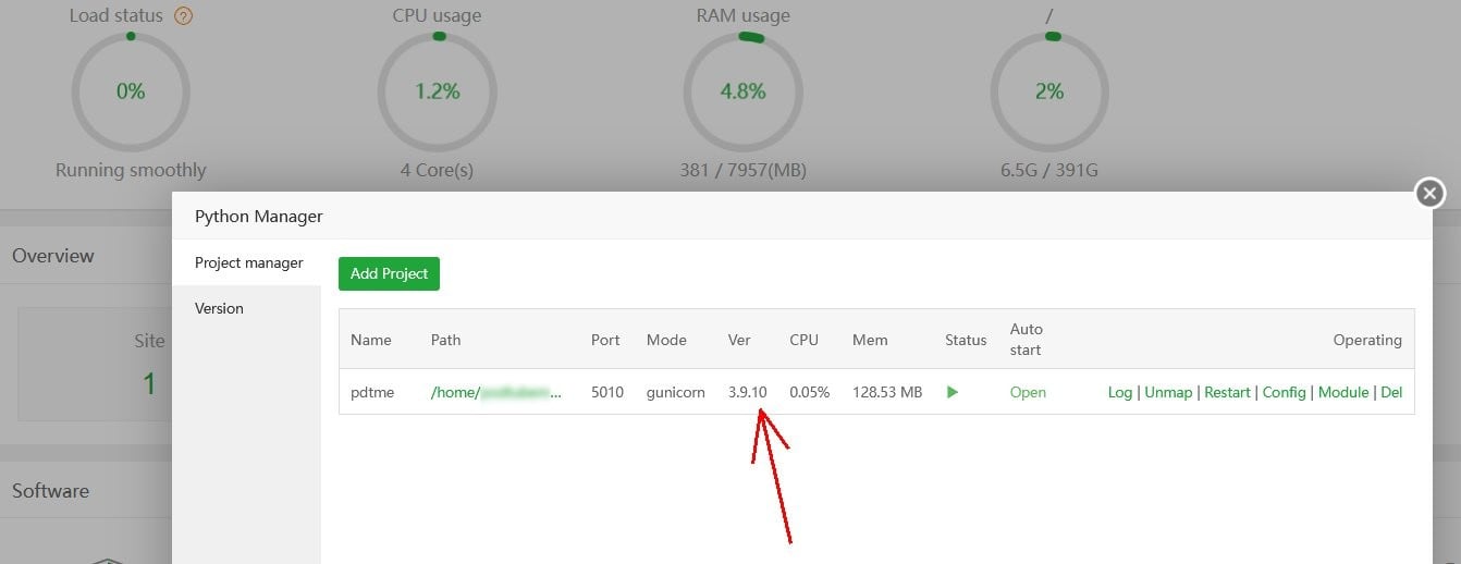 How to deploy your python project using python manager (flask) - aaPanel - Free Hosting control ...