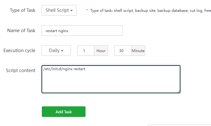 Cron For Restarting Nginx Aapanel Free Hosting Control Panel One Click Lamplemp