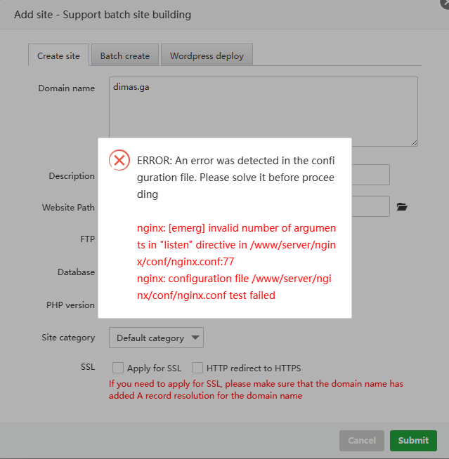 NGINX Error - aaPanel - Free Hosting control panel. One-click LAMP/LEMP.