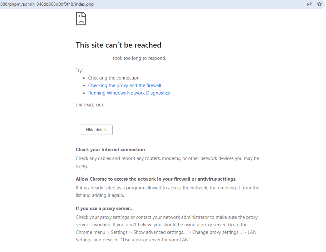 Unable To Access Phpmyadmin Aapanel Free Hosting Control Panel One Click Lamplemp