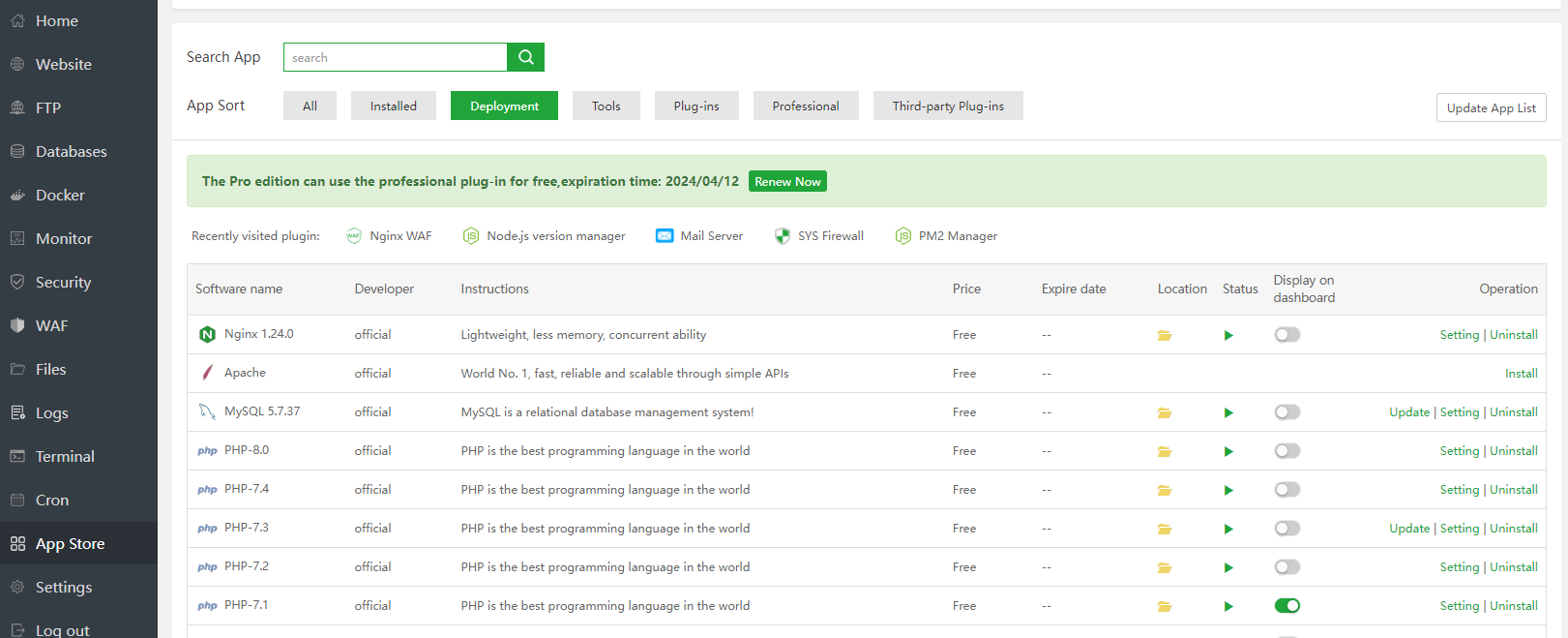 Please Install Phpmyadmin Aapanel Free Hosting Control Panel One Click Lamplemp