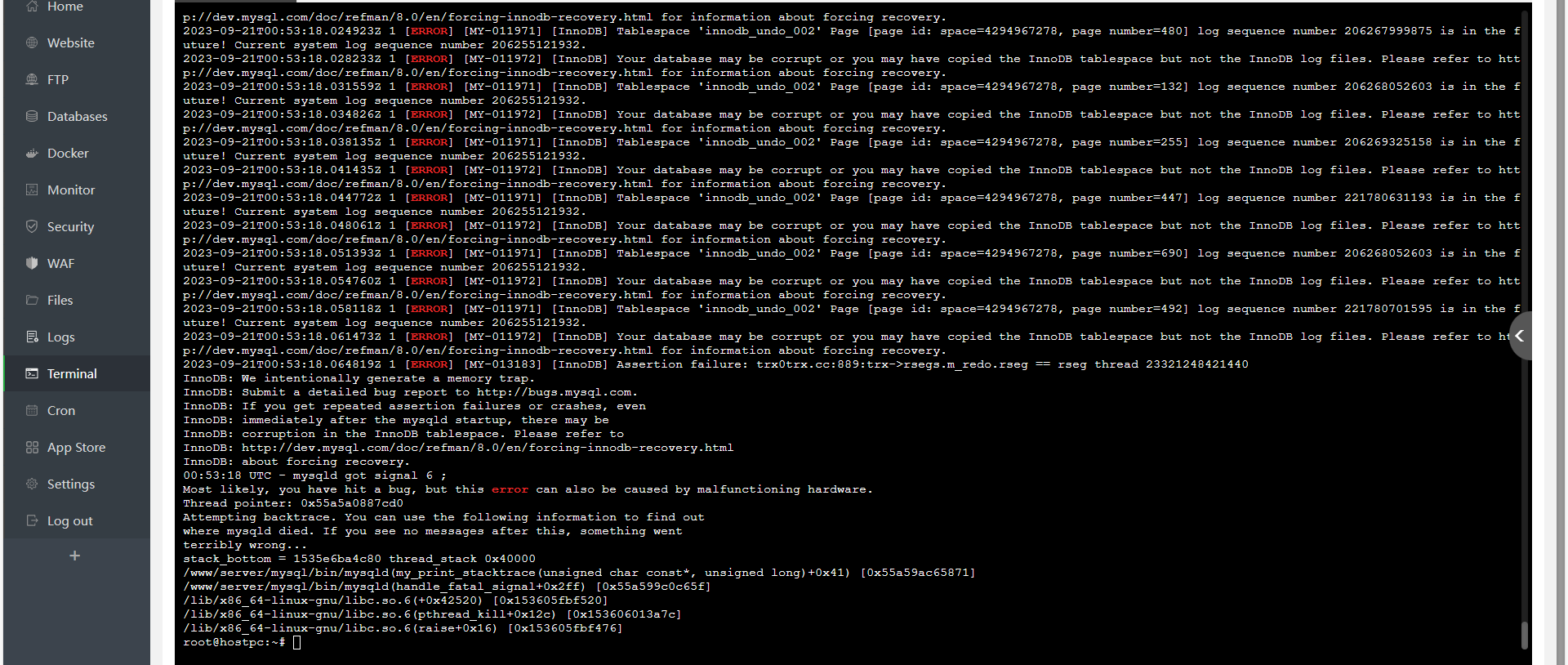 Can Not Start Mysql Page 2 Aapanel Free Hosting Control Panel One Click Lamplemp