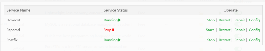 Rspamd Service Stopped Aapanel Free Hosting Control Panel One Click Lamplemp