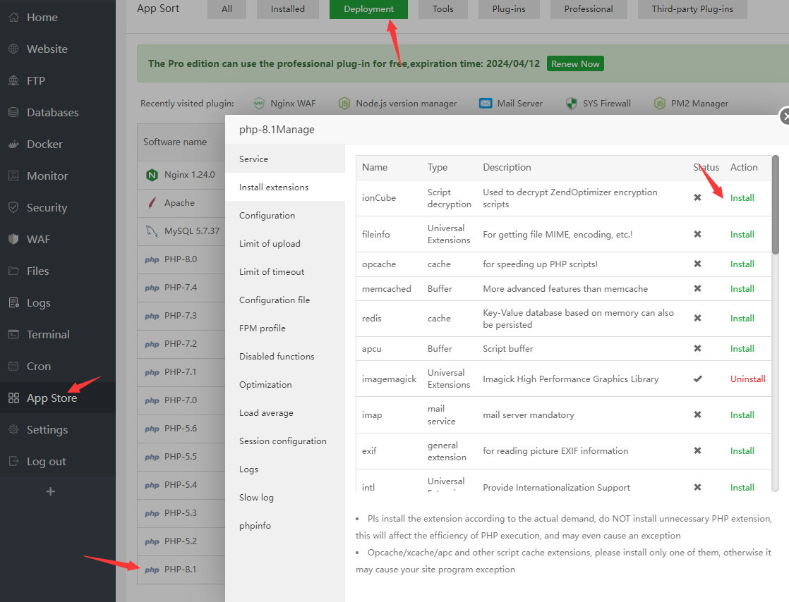 Php 81 Ioncube Aapanel Free Hosting Control Panel One Click Lamp