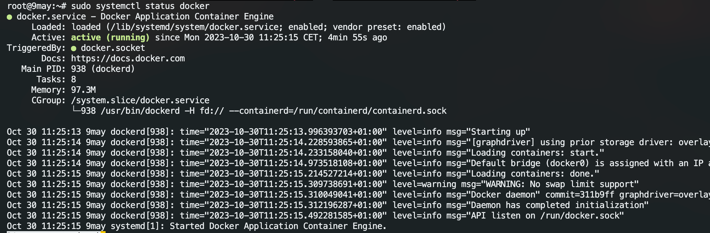 Docker Server Current Status Stopped Can Not Start Docker Server