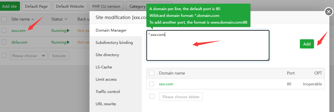 Primary domain cannot be wildcard DNS record. - aaPanel - Free Hosting control panel. One-click ...