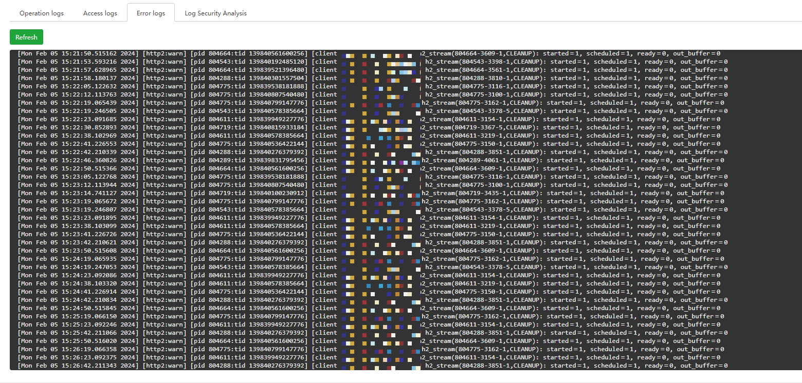 2warn Error Log In Apache Aapanel Free Hosting Control Panel One Click Lamplemp