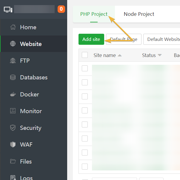AA-Panel, Add a simple HTML Website - aaPanel - Free Hosting control panel. One-click LAMP/LEMP.