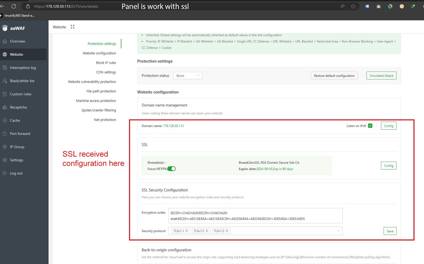 Can't install SSL for WAF. - aaPanel - Free Hosting control panel. One-click LAMP/LEMP.