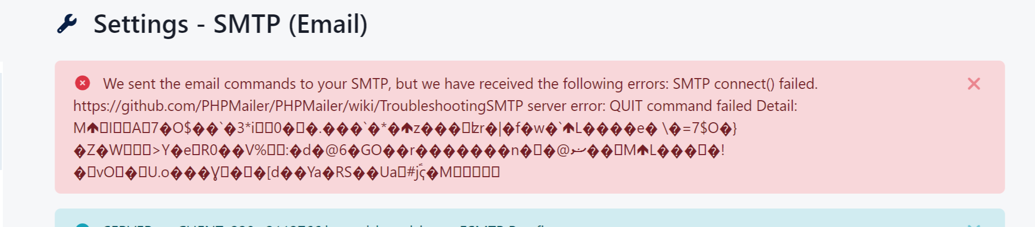 SMTP SERVER ERROR ALL PORT ARE OPEN - aaPanel - Free Hosting control ...