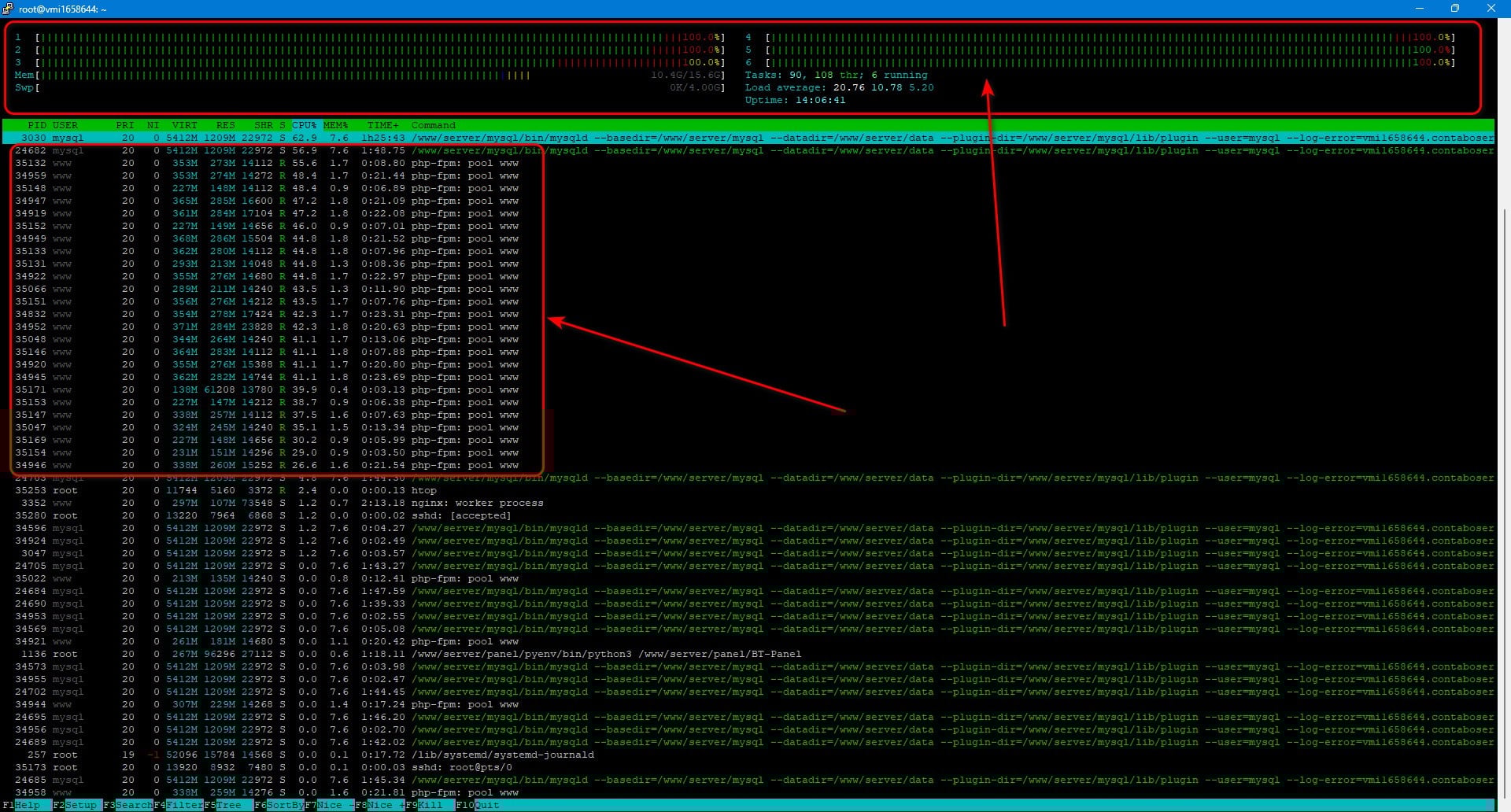 Running Block, CPU usage 100% its DDos Attack or Any Panel issue - aaPanel - Free Hosting ...