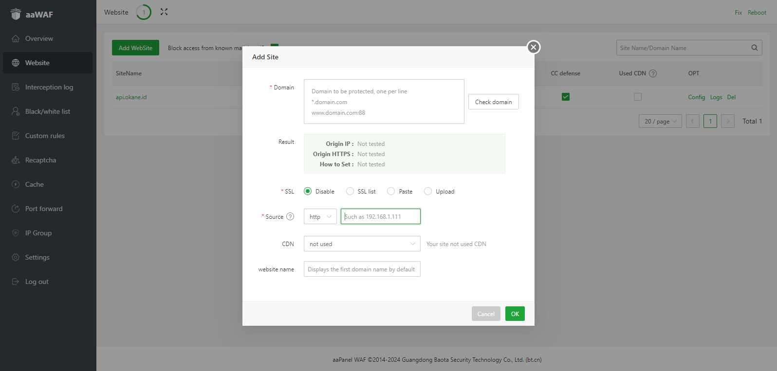 Aawaf Add Website With Ipv6 Only Aapanel Free Hosting Control Panel One Click Lamplemp