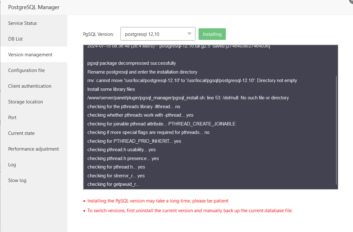 Cant Install Postgresql Aapanel Free Hosting Control Panel One Click Lamplemp