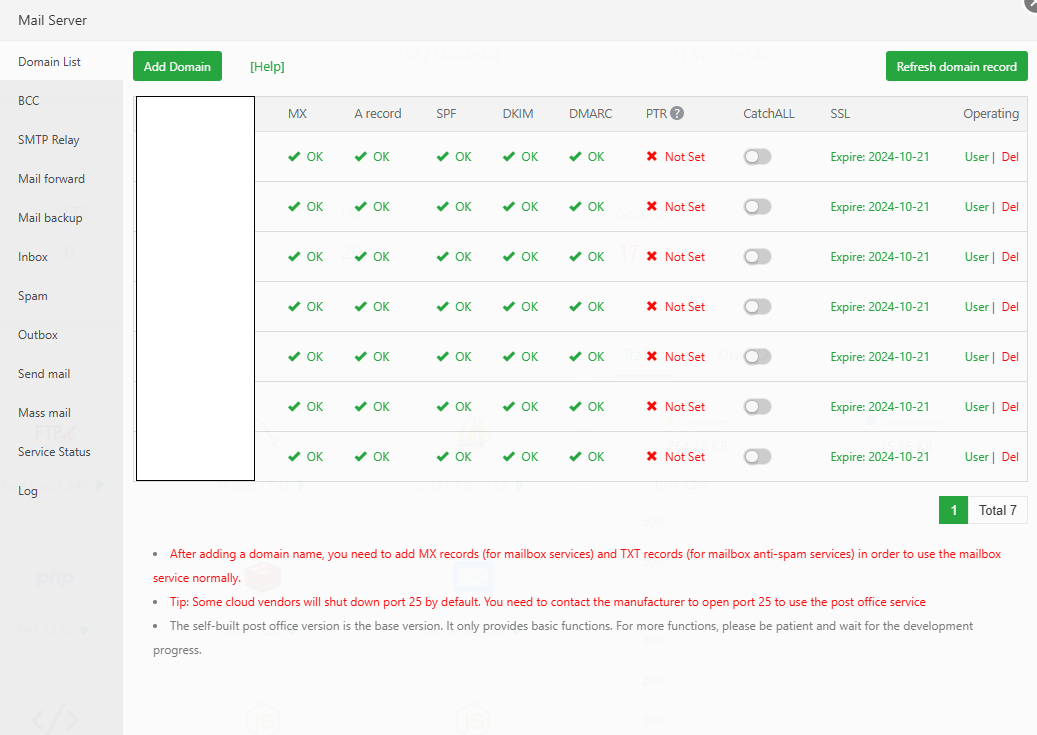 How To Fix Ptr Record Aapanel Mail Server Aapanel Free Hosting Control Panel One Click Lamp