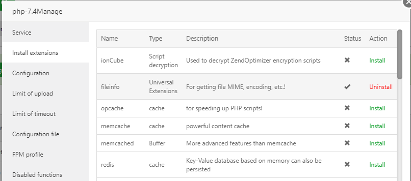 Why can't I install the fileinfo utility for my PHP 7.4 - aaPanel - Free Hosting control panel ...