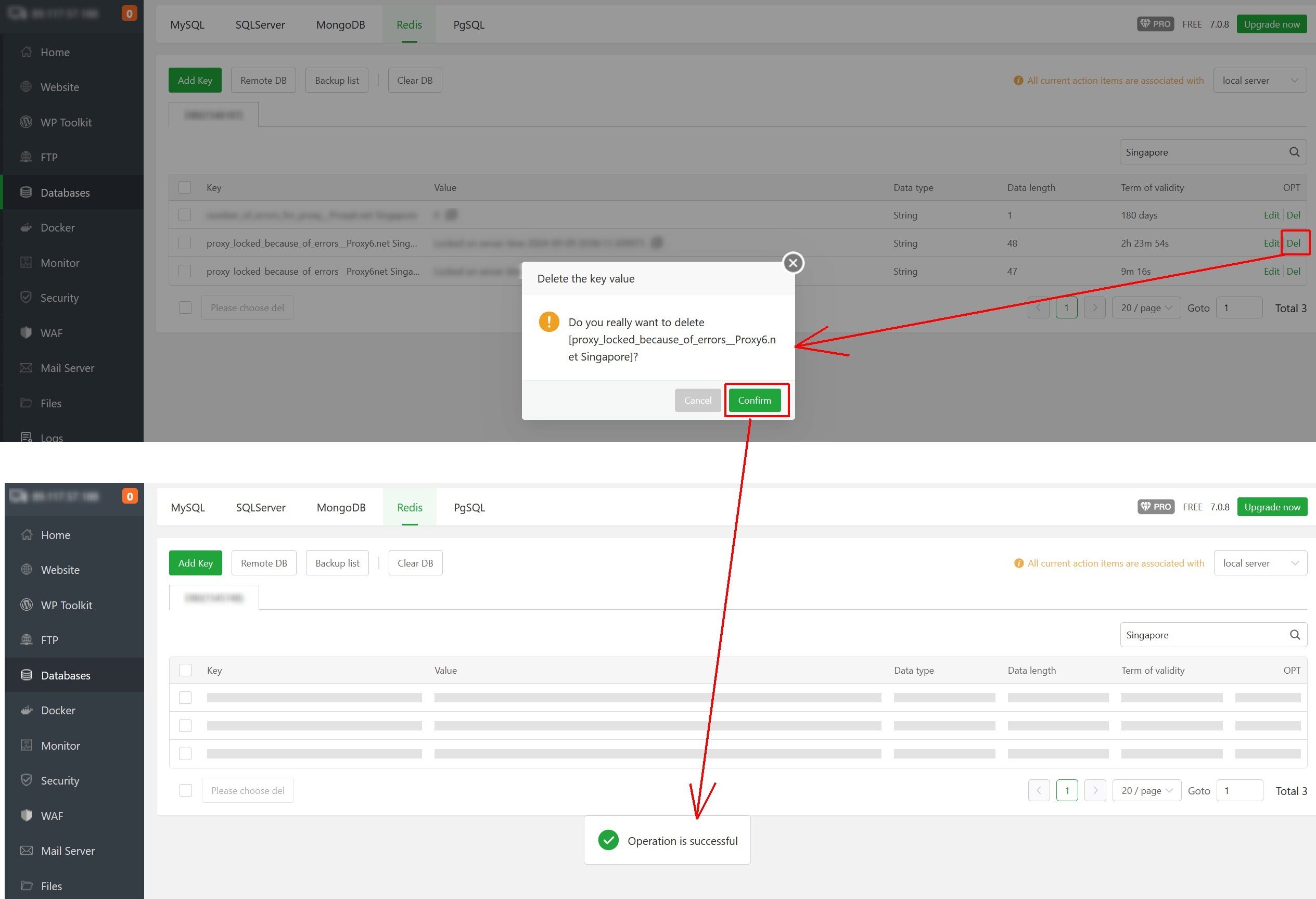 Bug Databases Redis Manager Failing When Key Name Has A Dot Aapanel Free Hosting